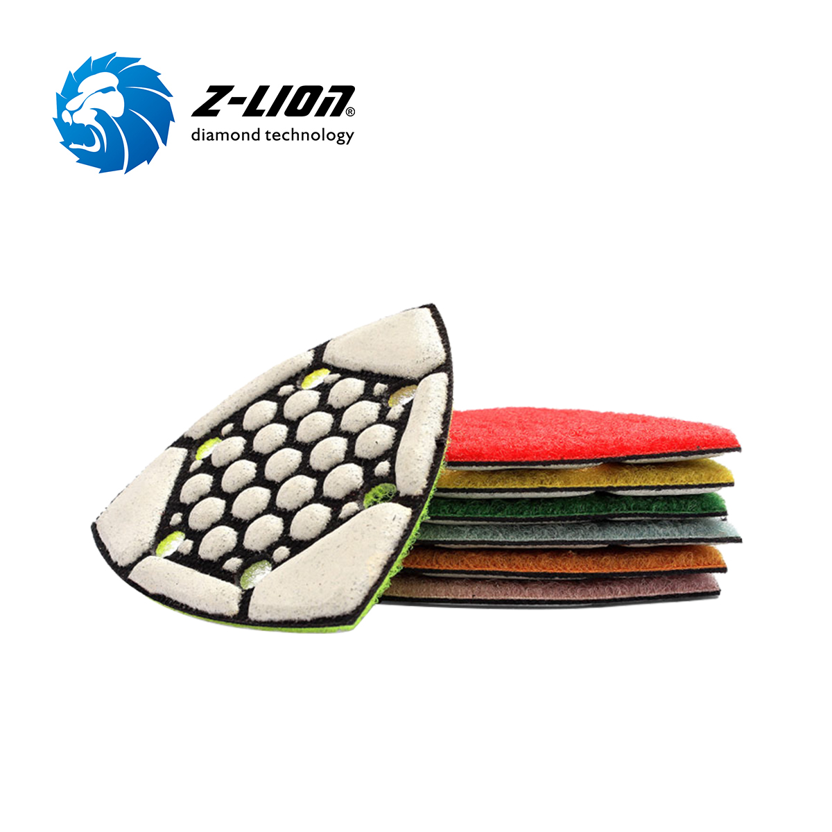Z-LION Triangle velcro sanding pads for polishing concrete corners and ...